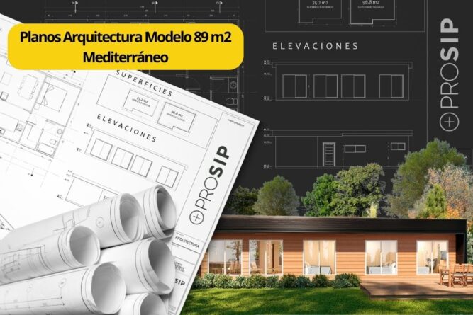 Planos de Arquitectura Modelo 89 m2 Techo inclinado — Expertos en ...
