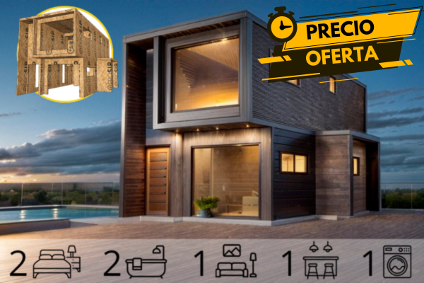 Casa Techo Inclinado de 71 m2 - 2 Dorm — Prosip